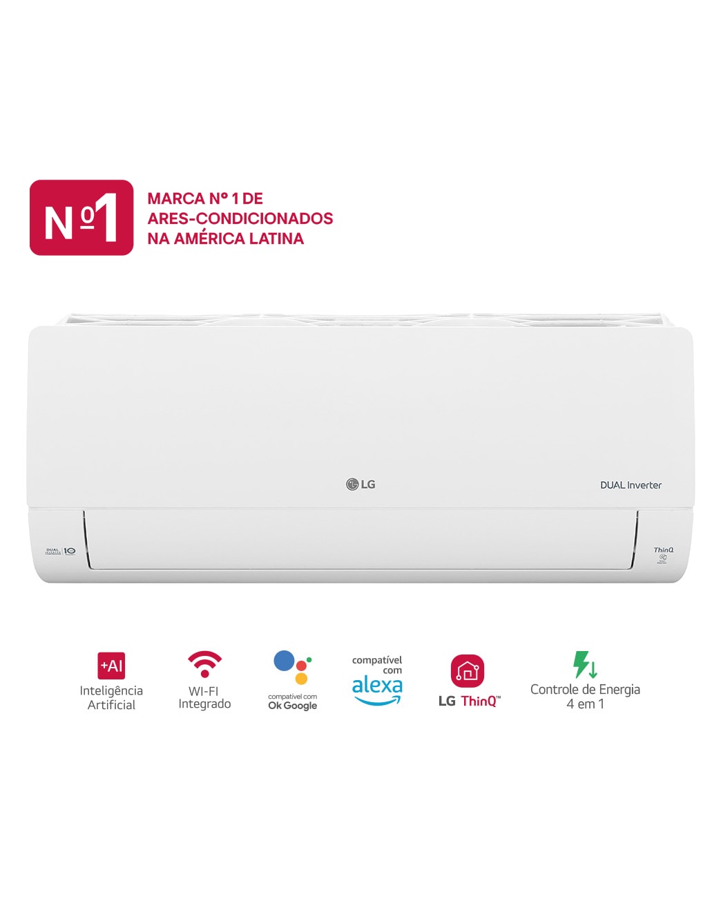 Ar-condicionado LG AI Dual Inverter Voice Frio 12.000 BTU Branco 220V ...