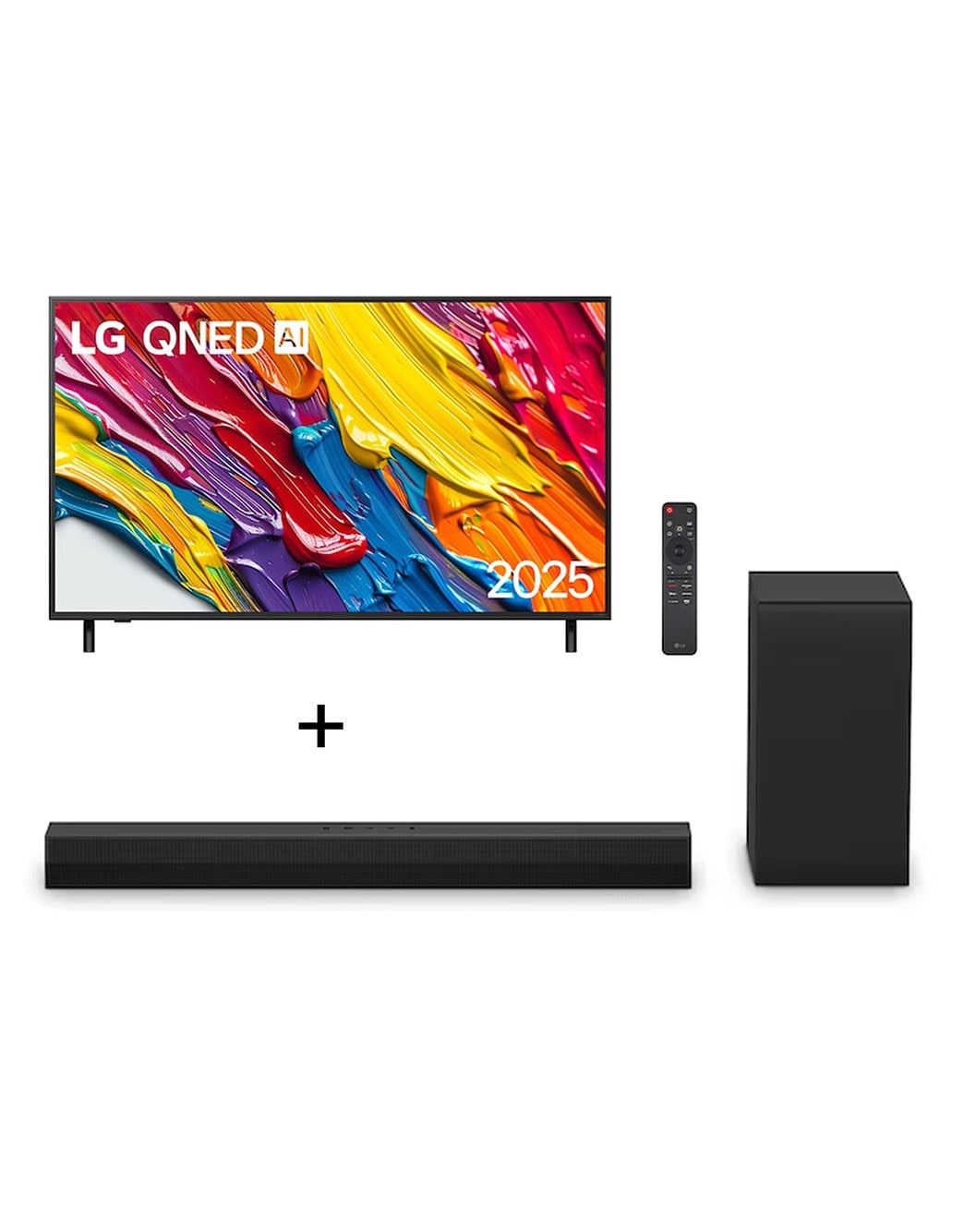 Combo Smart TV LG QNED AI 4K QNED82 de 43 polegadas 2025 + Soundbar ...