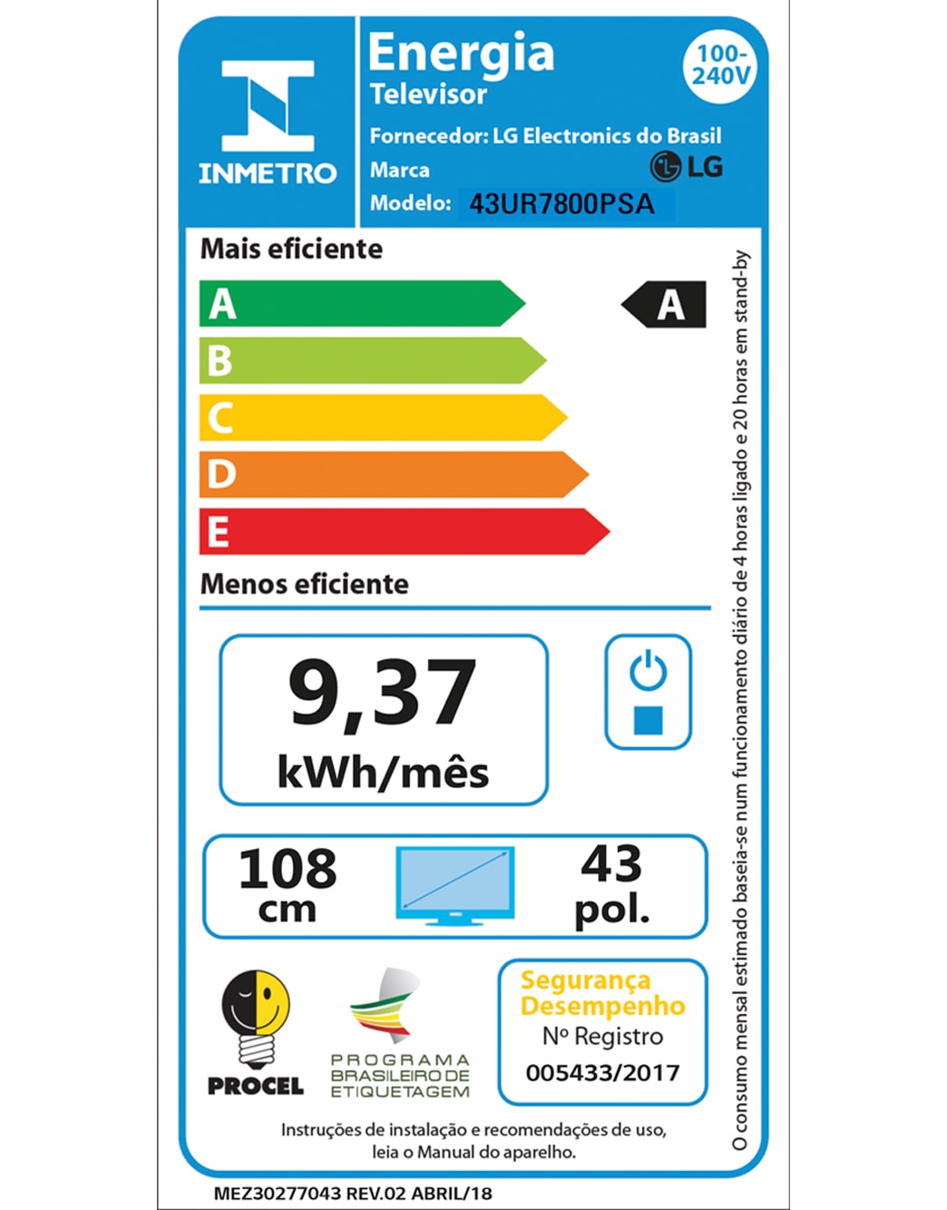 Smart TV 4K LG UHD 43'' 43UR7800PSA | LG BR