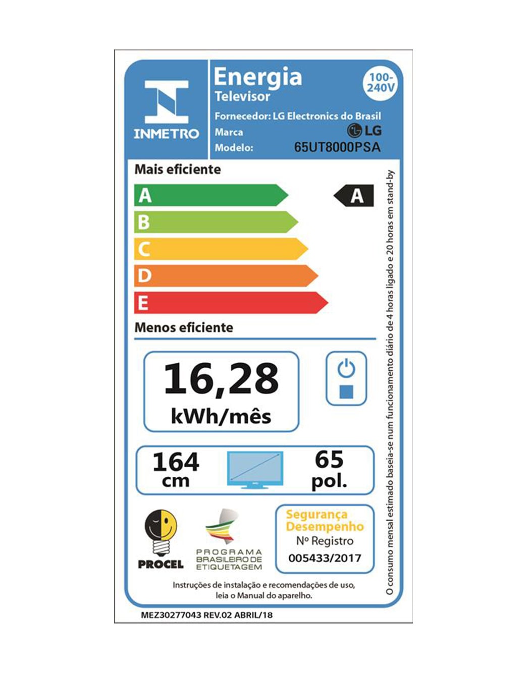 Smart TV LG UHD 4K UT80 65 polegadas 65UT8000 | LG BR