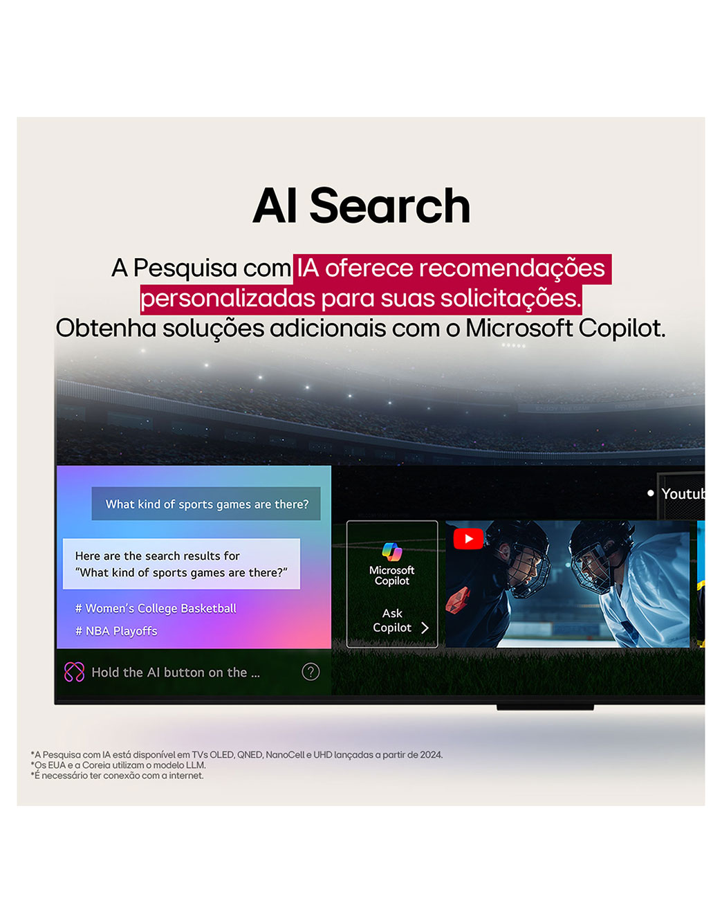 Smart TV 4K LG OLED AI B5 de 77 polegadas - OLED77B5PSA | LG BR