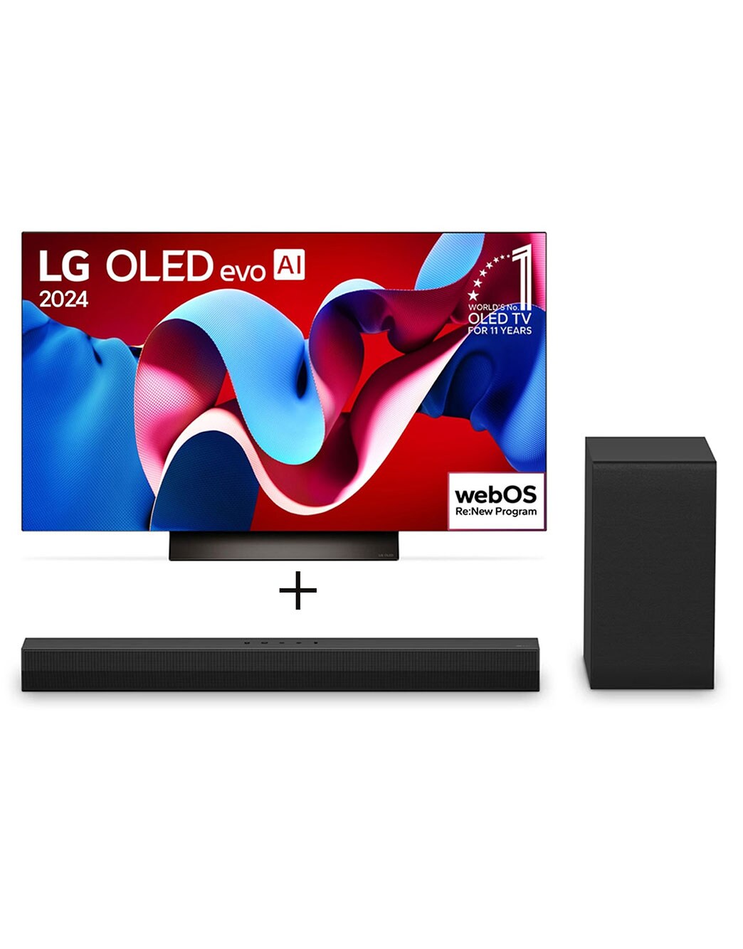 Combo Smart TV LG OLED evo AI C4 4K 48" 2024 + Soundbar LG S40T | LG Brasil