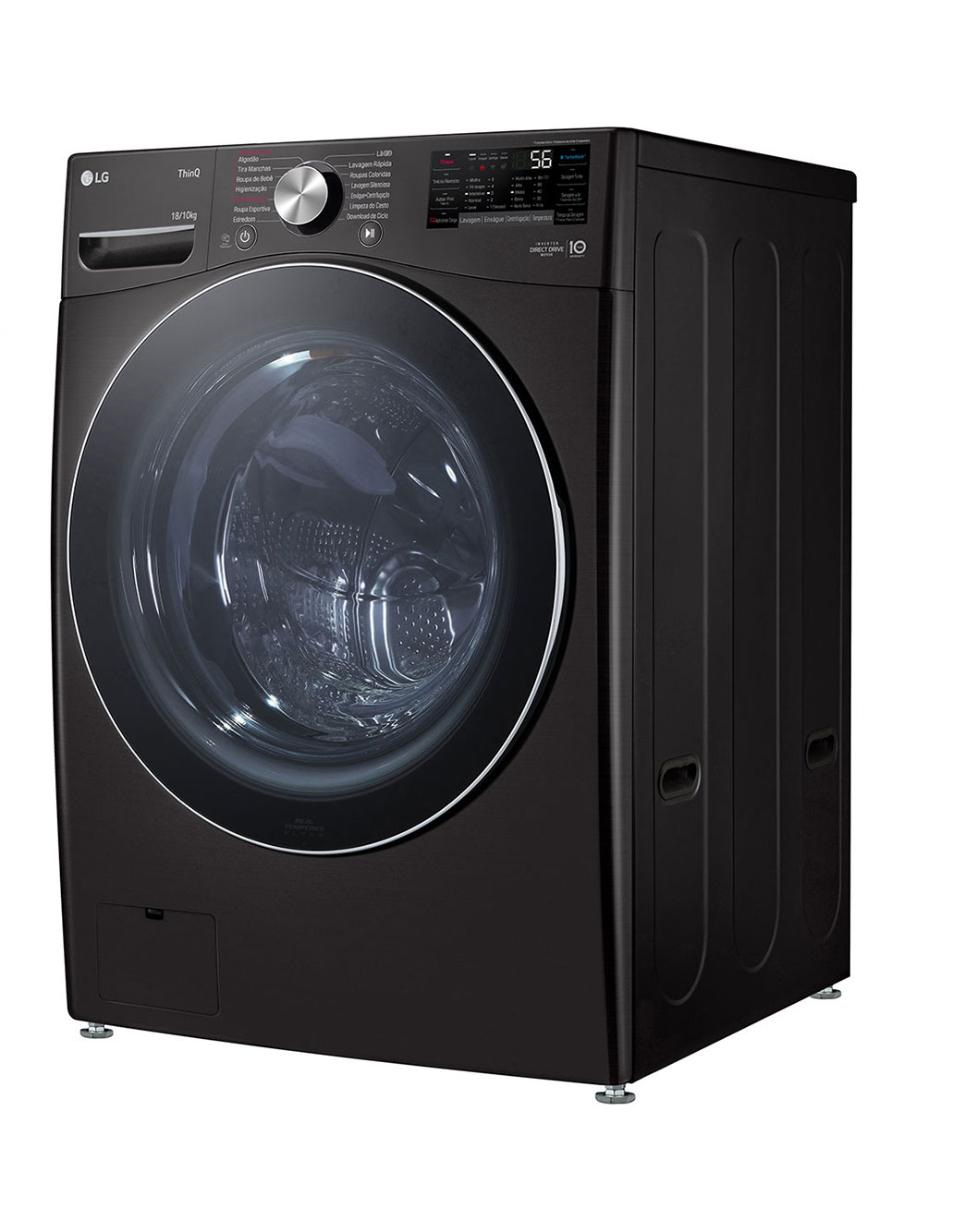 Lava e Seca LG Smart 18kg Black Inox com AI AIDD™ | LG BR