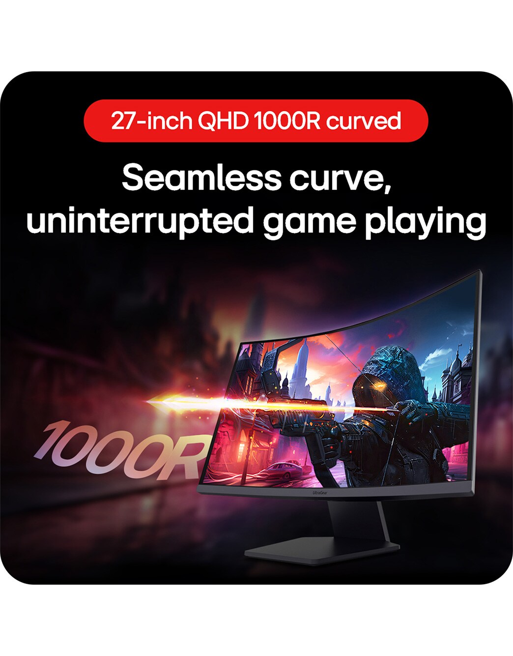 27” UltraGear™ 1000R curved gaming monitor | QHD, 1ms (GtG), 180Hz | LG ...