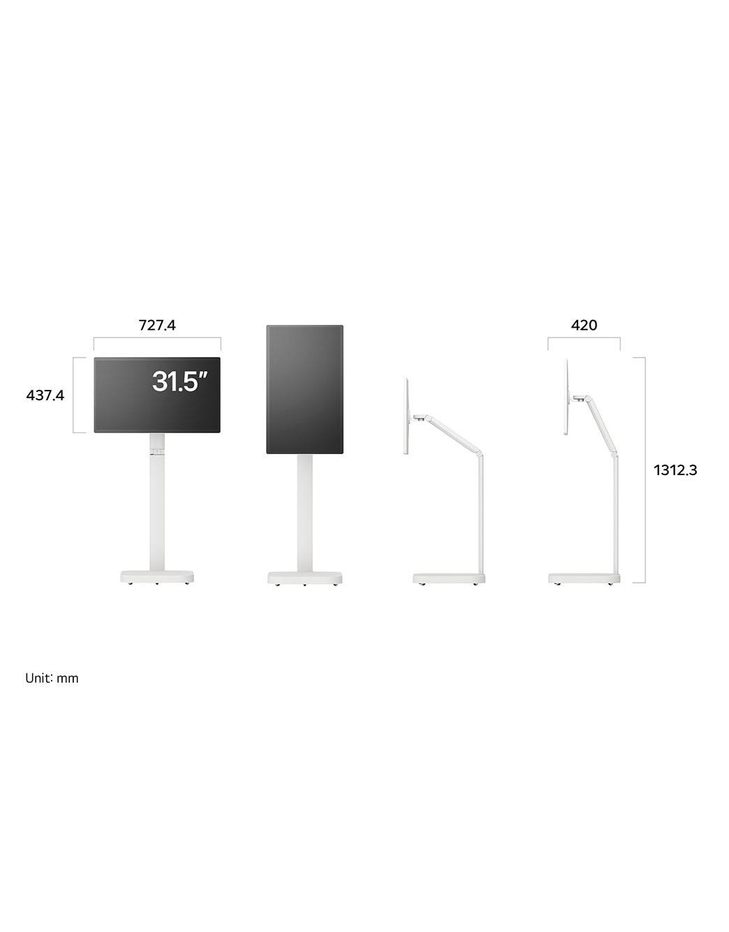 LG 31.5-inch 4K UHD IPS Smart Monitor Swing with Touchscreen, Rolling ...