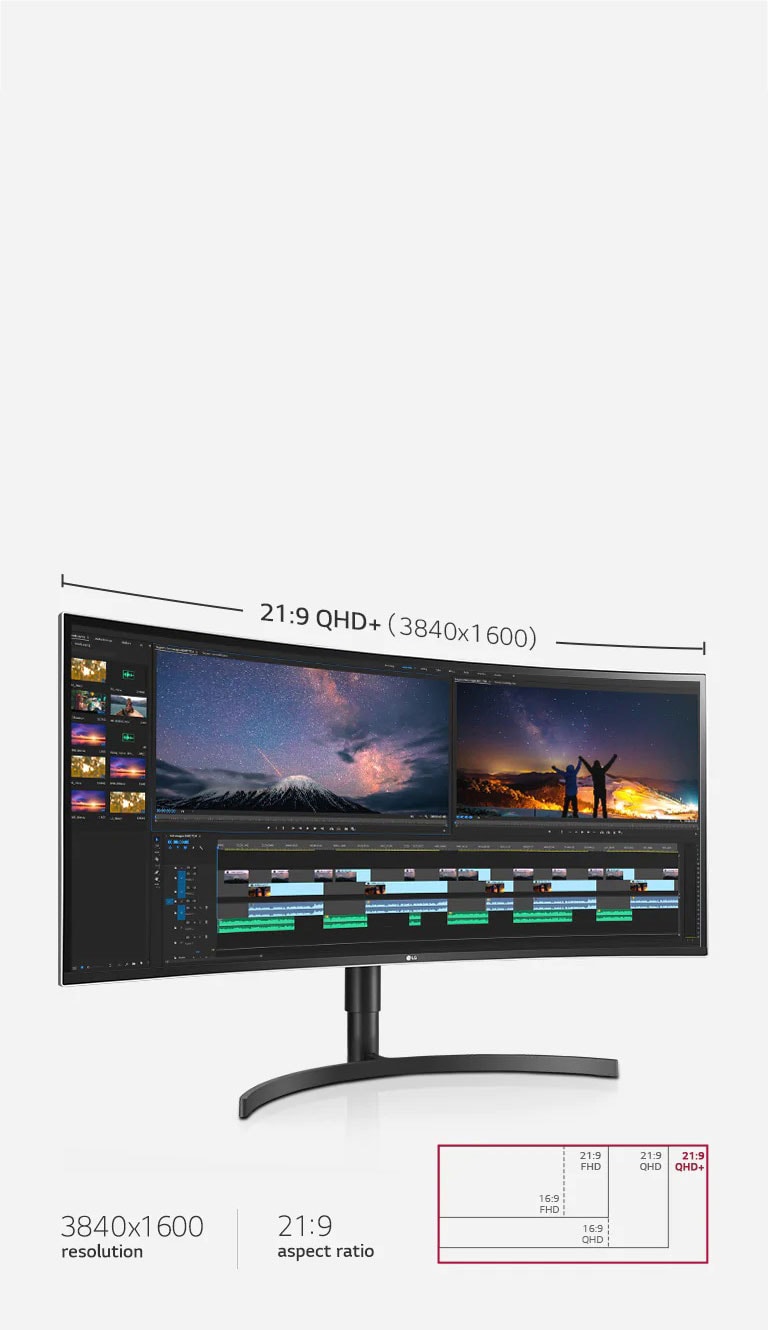 38'' UltraWide™ QHD+ (3840 x 1600) Curved HDR IPS Monitor - 38WN75C-B ...