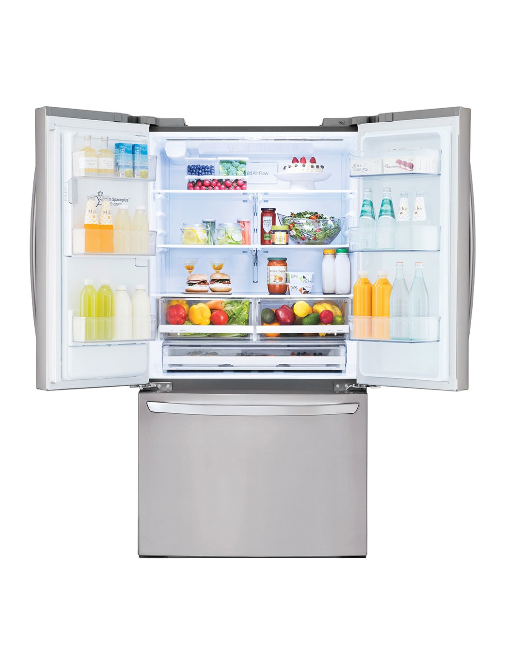36" 28 cu.ft. Standard-Depth French 3-Door Refrigerator | Ice & Water Dispenser | Dual Ice Maker ...