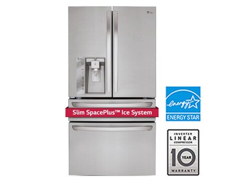 36" 4 Door Counter Depth French Door Refrigerator with Slim SpacePlus ...