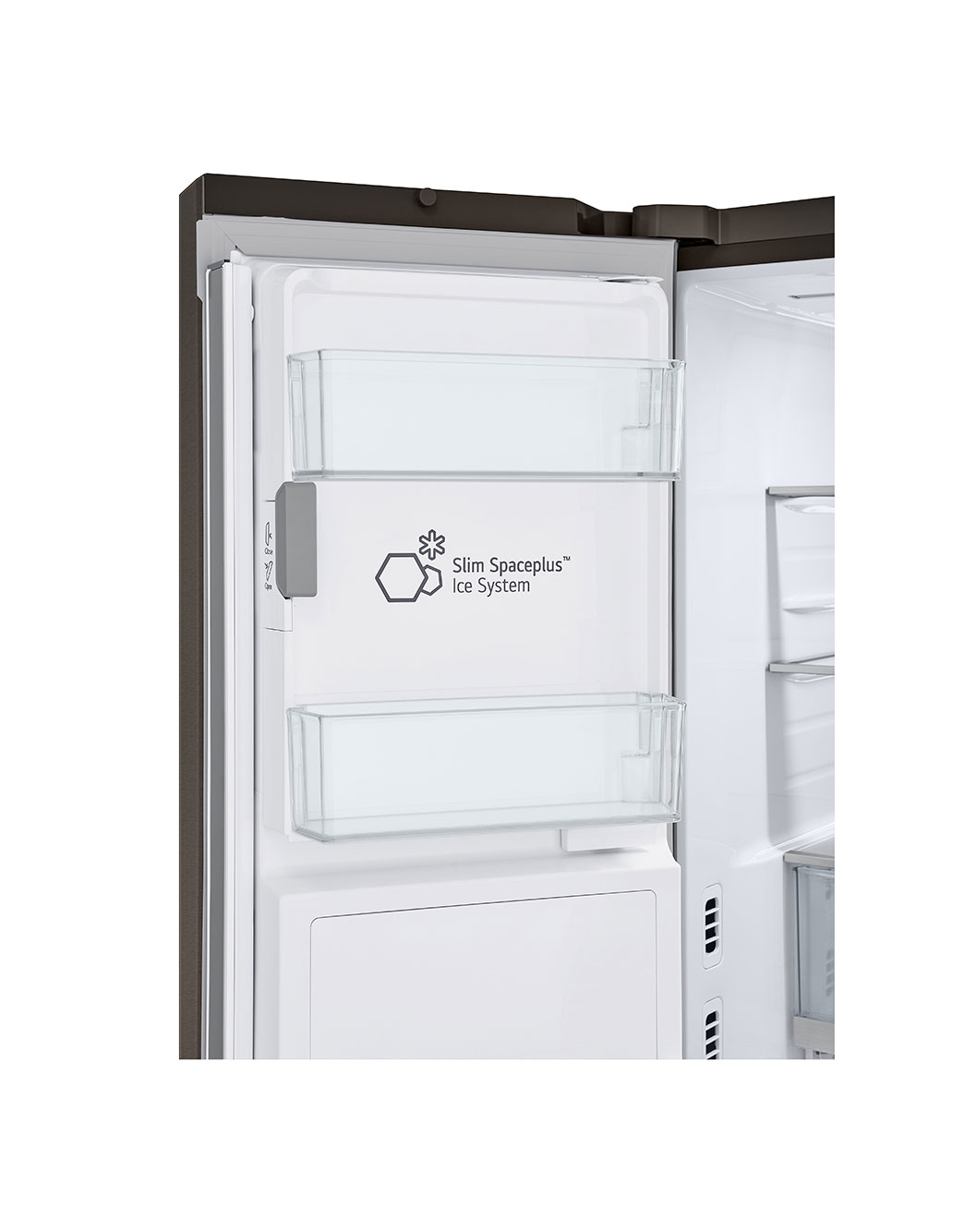 Front view of LG 36" 26 cu. ft. Black Stainless Steel Counter Depth MAX ...