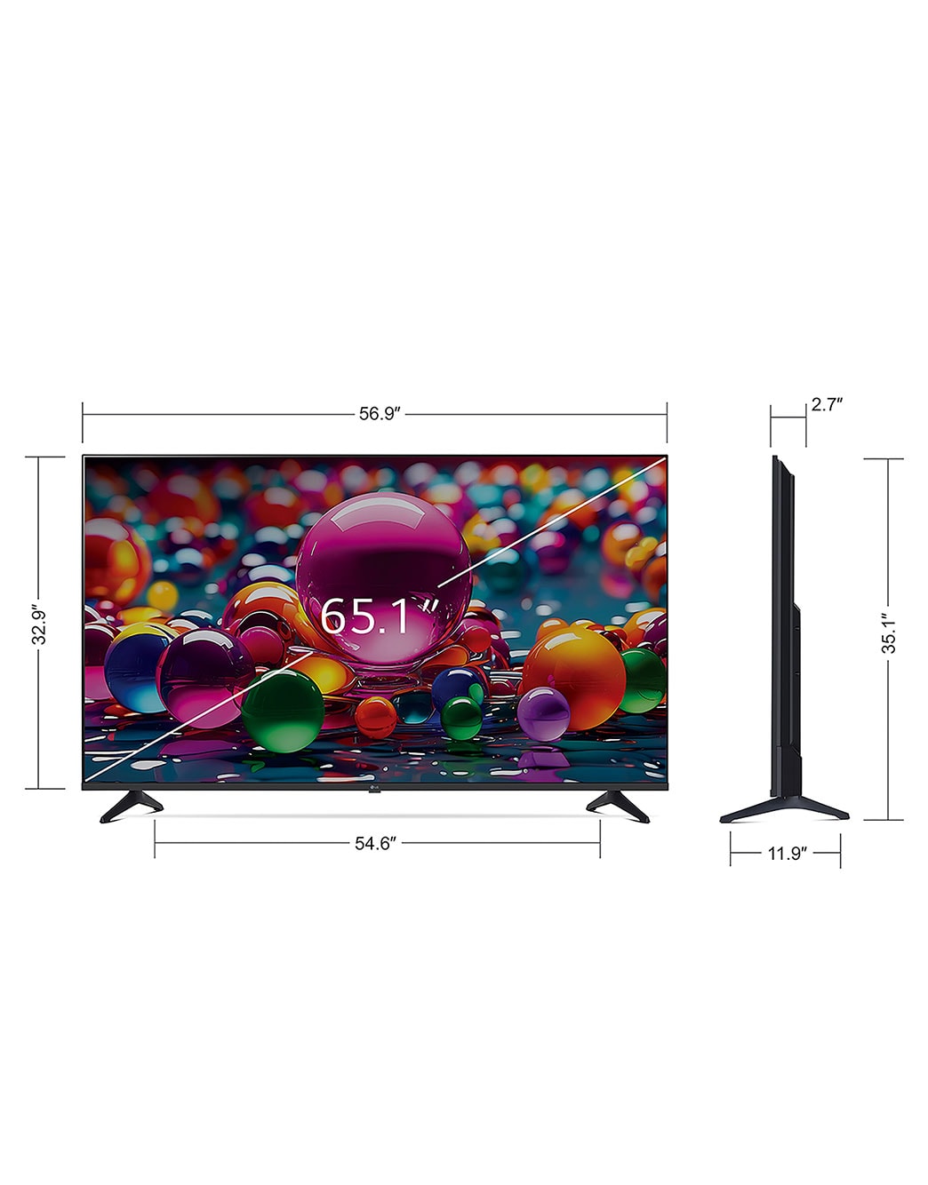 65 Inch LG UHD AI UA77 4k Smart TV 2025 - 65UA7700PUB | LG Canada