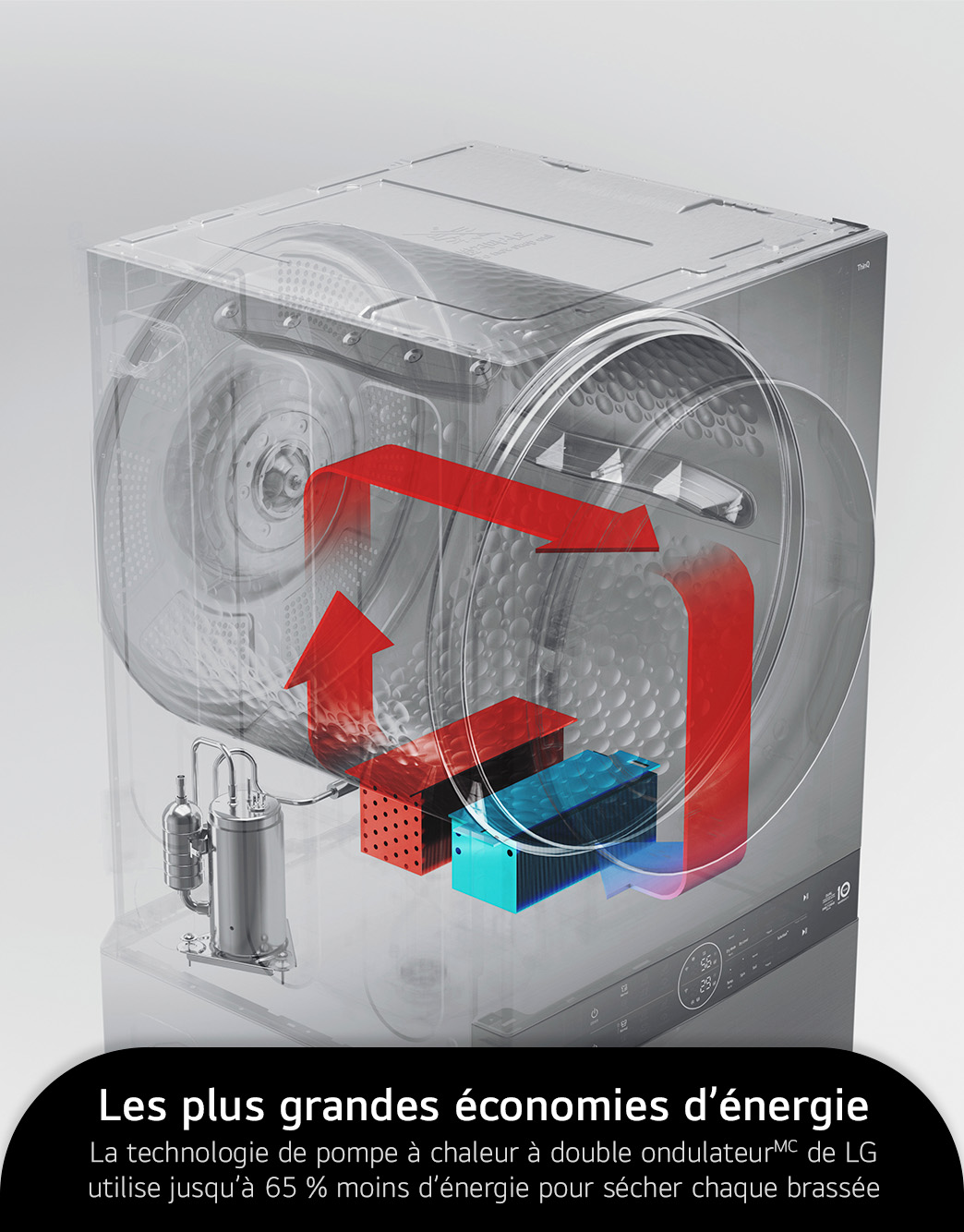 WashTower avec sécheuse à thermopompe DirectDrive, laveuse de 5,8 pi³ ...