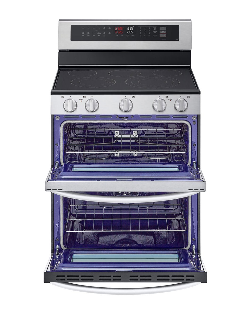 Cuisinière électrique à double four de 7,3 pi³ avec Wi-Fi, système ...