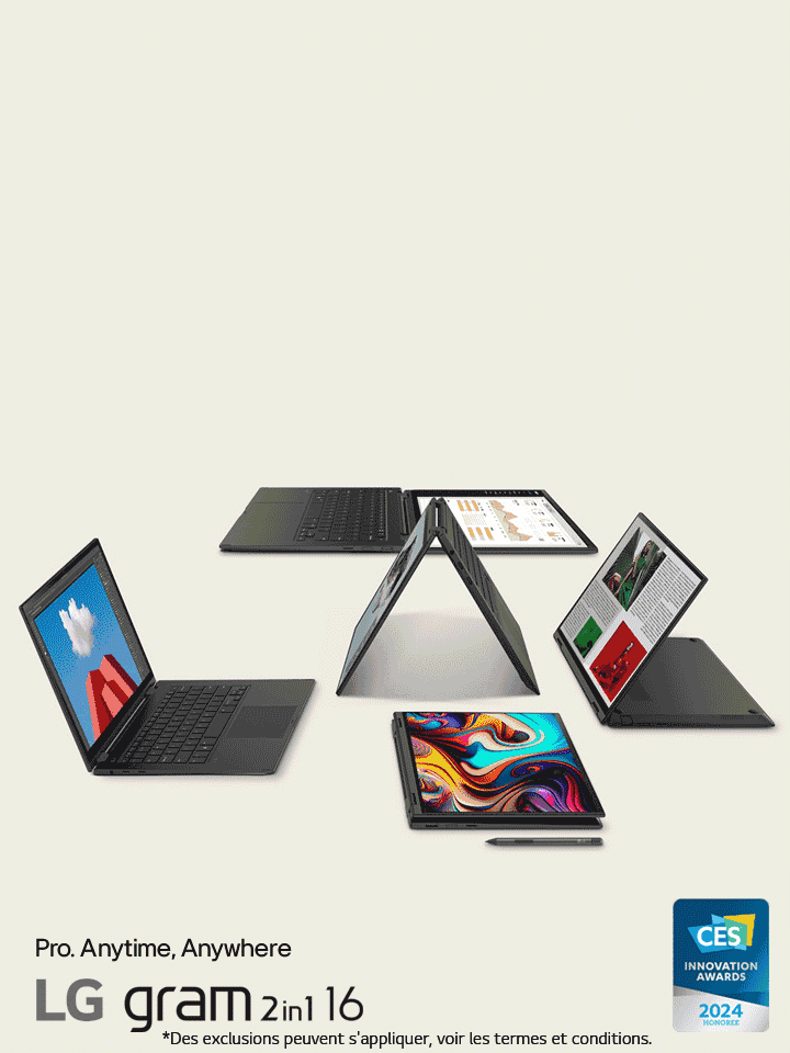 Achetez l'ordinateur portable 2 en 1 le plus léger au monde | LG Canada
