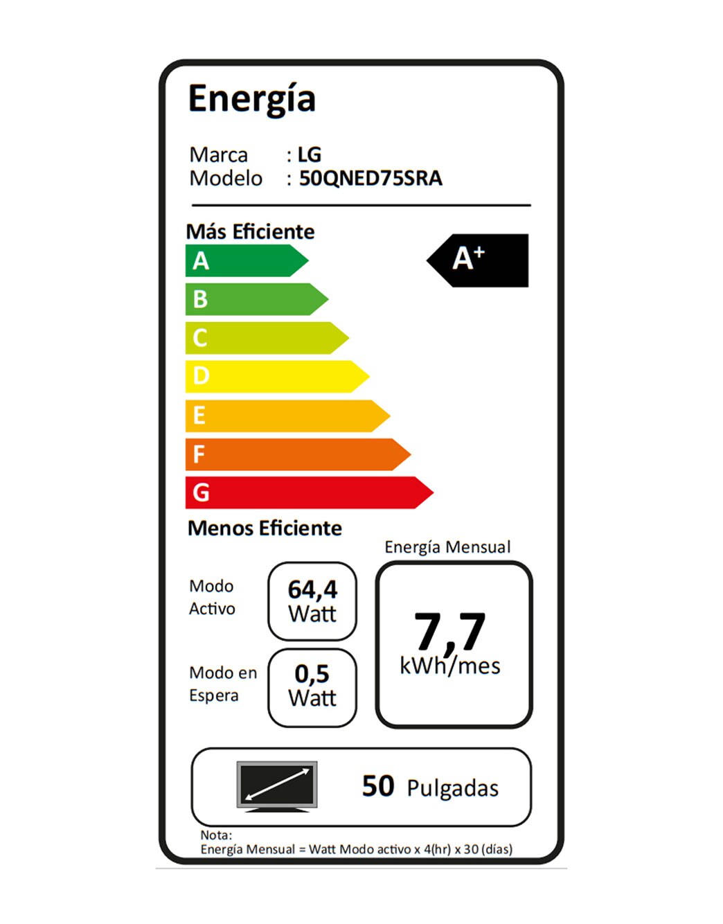 Televisor LG QNED 75 50'' 4K SMART TV con ThinQ AI - 50QNED75SRA | LG CL
