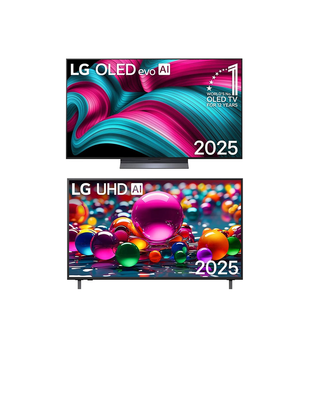Smart TV LG OLED evo AI C5 4K de 55 pulgadas 2025 + Smart TV LG UHD AI UA75 4K de 55 pulgadas ...