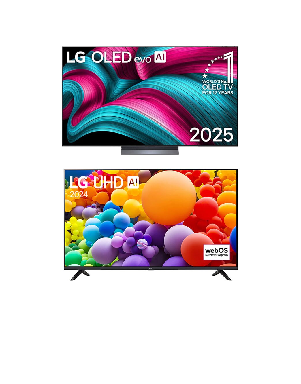 Smart TV LG OLED evo AI C5 4K de 65 pulgadas 2025 + LG UHD AI UT73 55" 4K Smart TV 2024 | LG CL