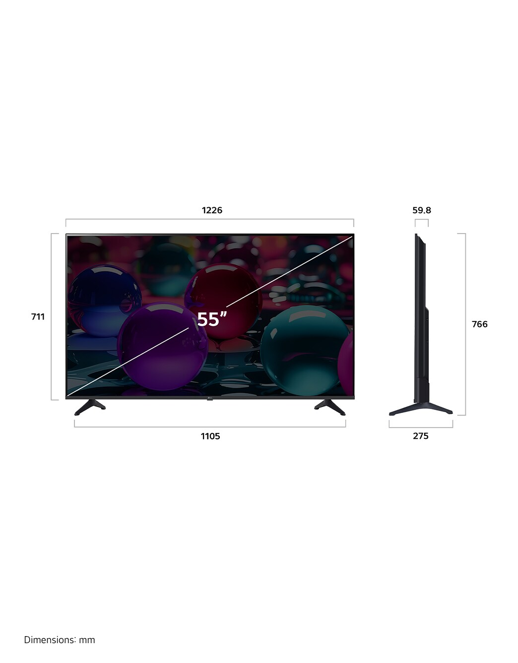 Smart TV LG UHD AI UA73 4K de 55 pulgadas 55UA7300PSB.AWCQ | LG Colombia