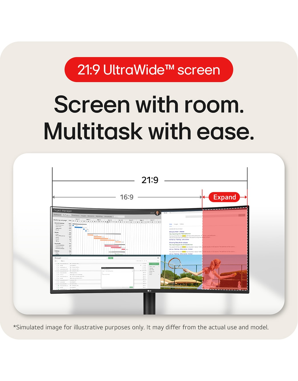 Monitor curvo UltraWide QHD de 34" con USB Type-C™ | LG CO