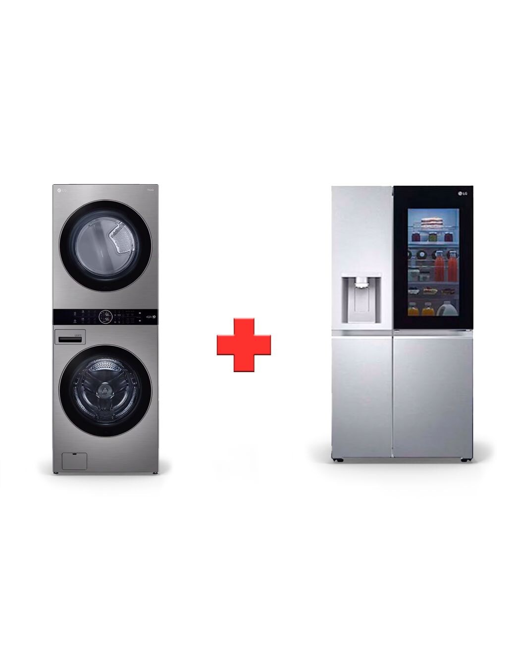 Combo WashTower Lavado 25Kg & Secado 22Kg & Nevecón -637lts-InstaView | LG CO