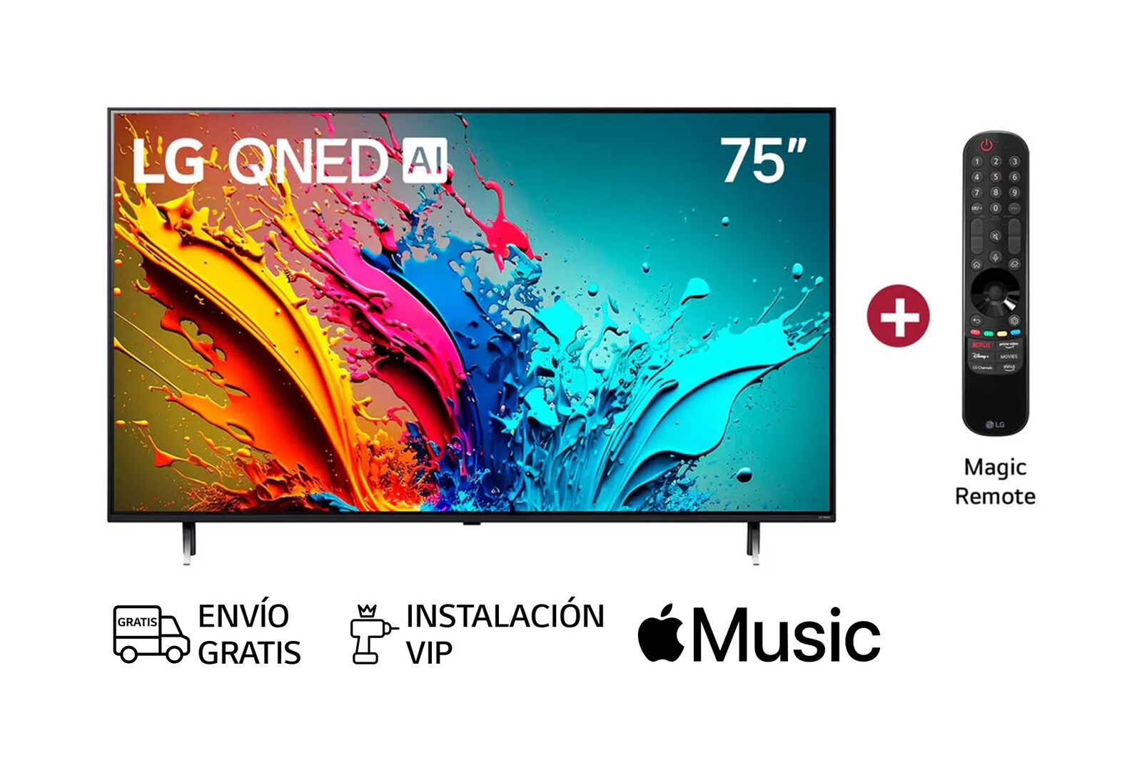 Smart TV LG QNED AI QNED85 4K 2024 de 75 pulgadas - 75QNED85TSA | LG CO
