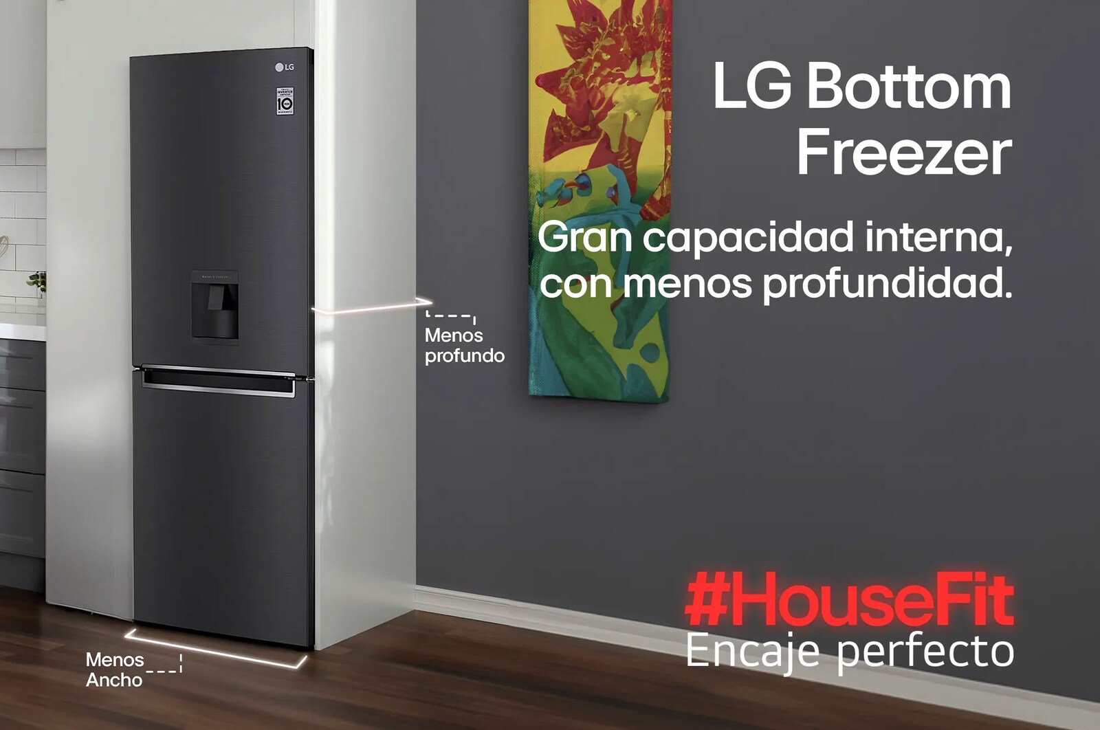 Nevera LG Bottom Freezer, capacidad 305 Litros | LG CO