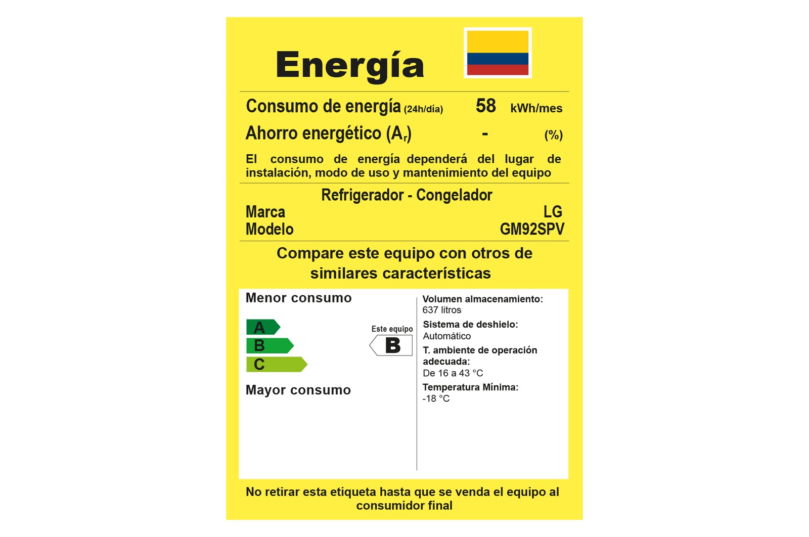 Nevecón Europeo Smart Inverter - 637 lts - GM92SPV - Color Negro Matte ...