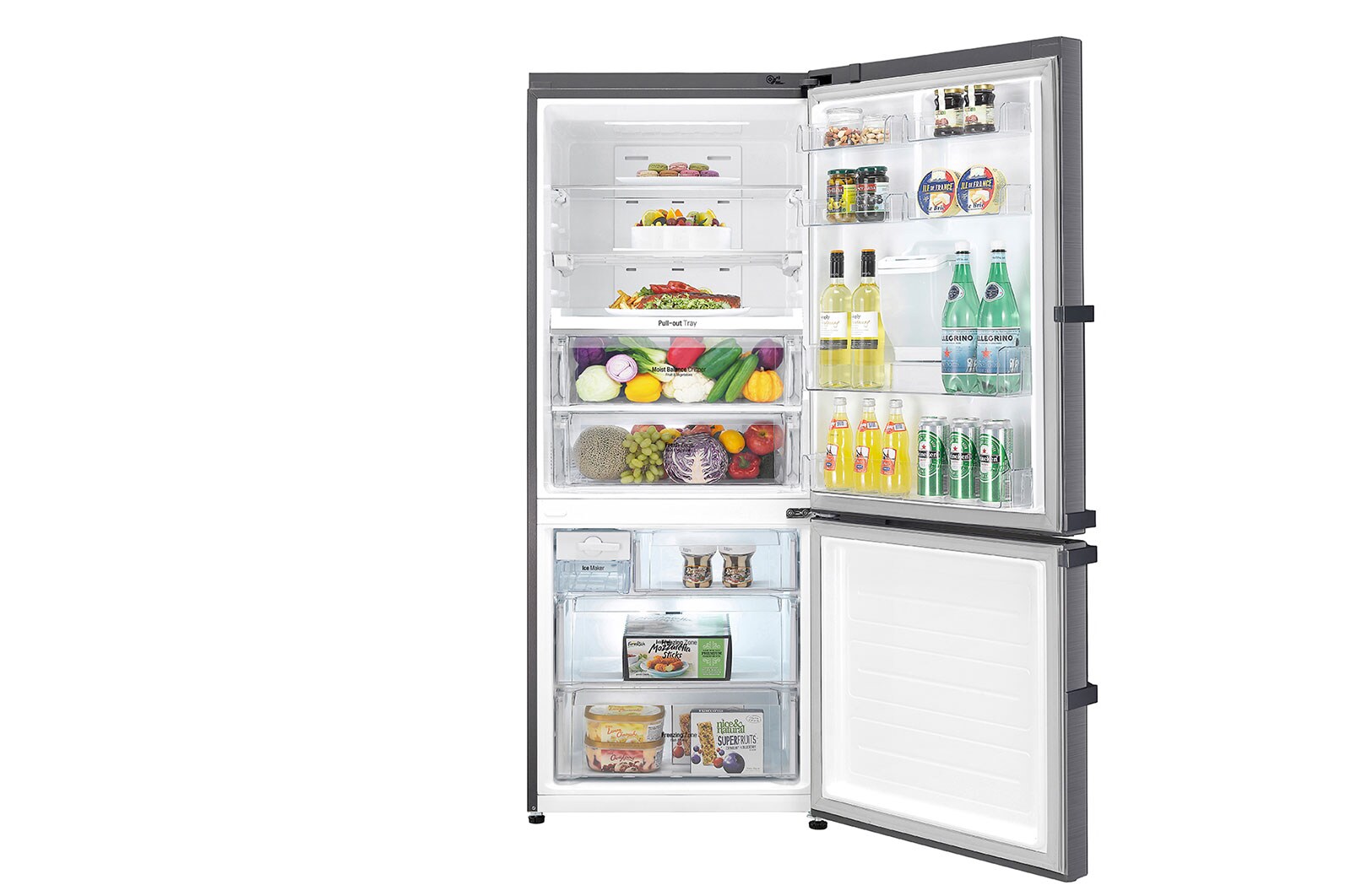 Nevera Bottom Freezer, 496 litros Bruto, acabado Noble Steel Inverter ...