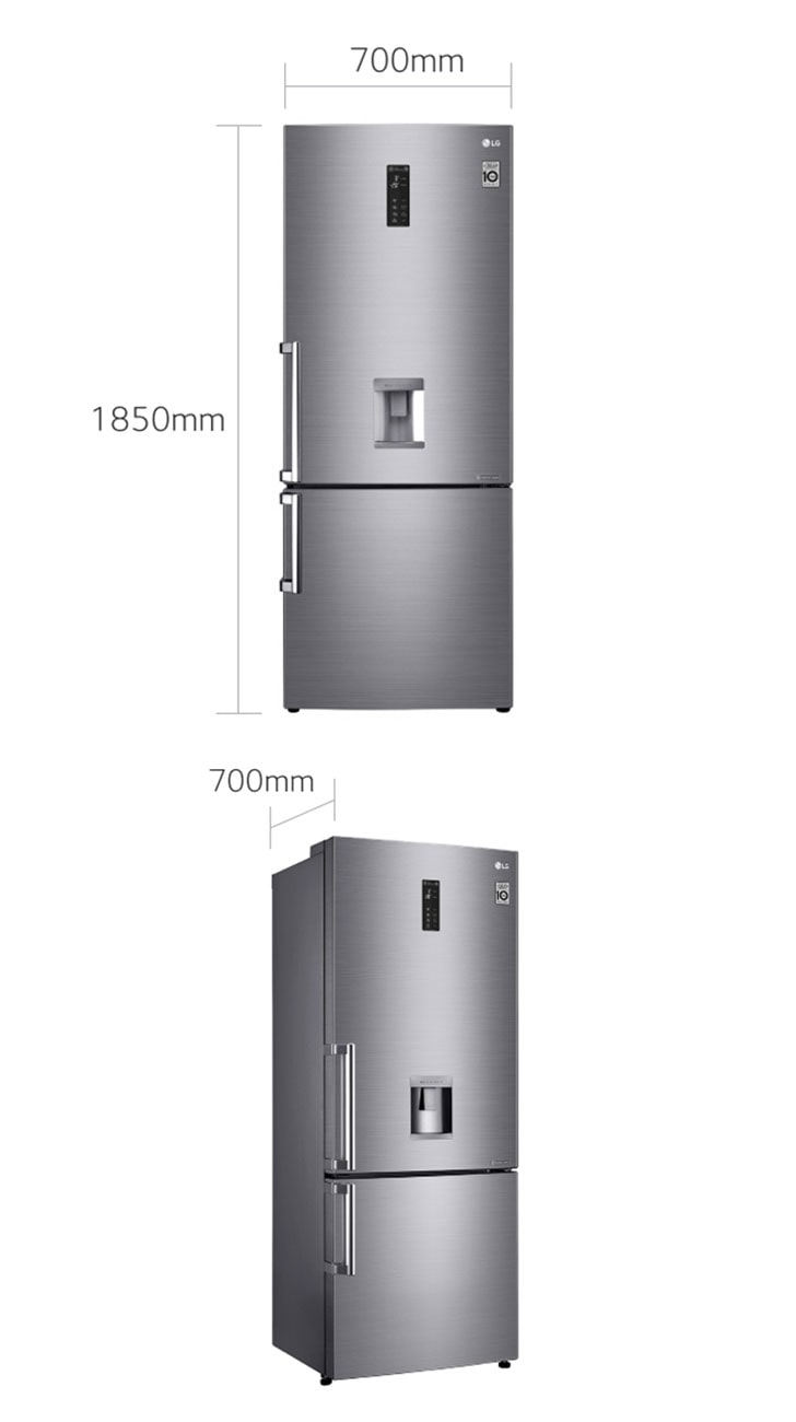 Nevera Bottom Freezer, 496 litros Bruto, acabado Noble Steel Inverter ...