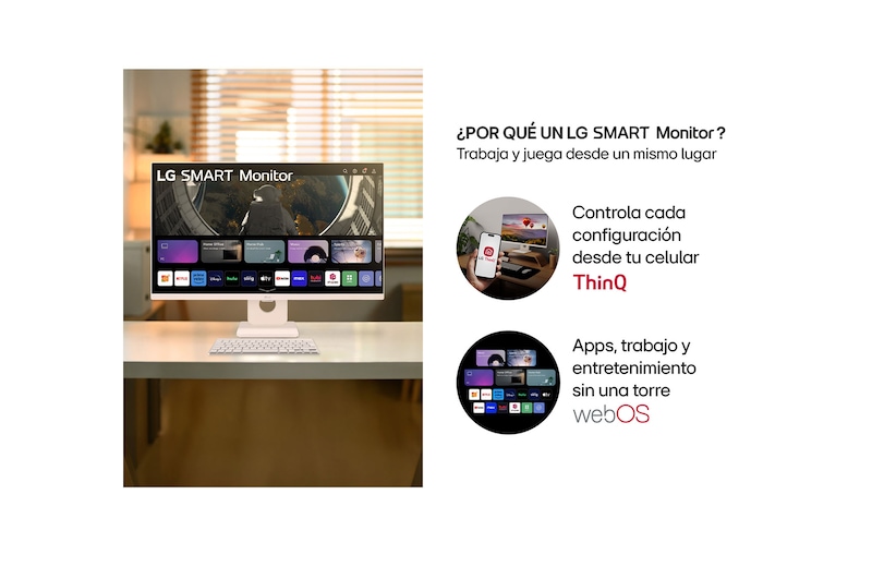 Monitor Smart 27 Pulgadas IPS 100 Hz y webOS23 + Bluetooth 100Hz | LG CO