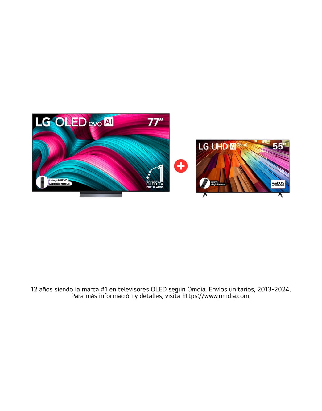 Combo TV 77" OLED C5 + 55" UT8050 – ¡OLED de cine + TV adicional para ...