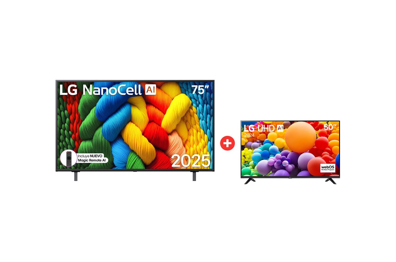 Combo TV 75" NanoCell + 50" UT7300 – ¡Imágenes realistas + TV ...