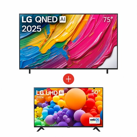 Combo TV 77" OLED G5 + 55" UT8050 – ¡Imagen de galería + doble ...