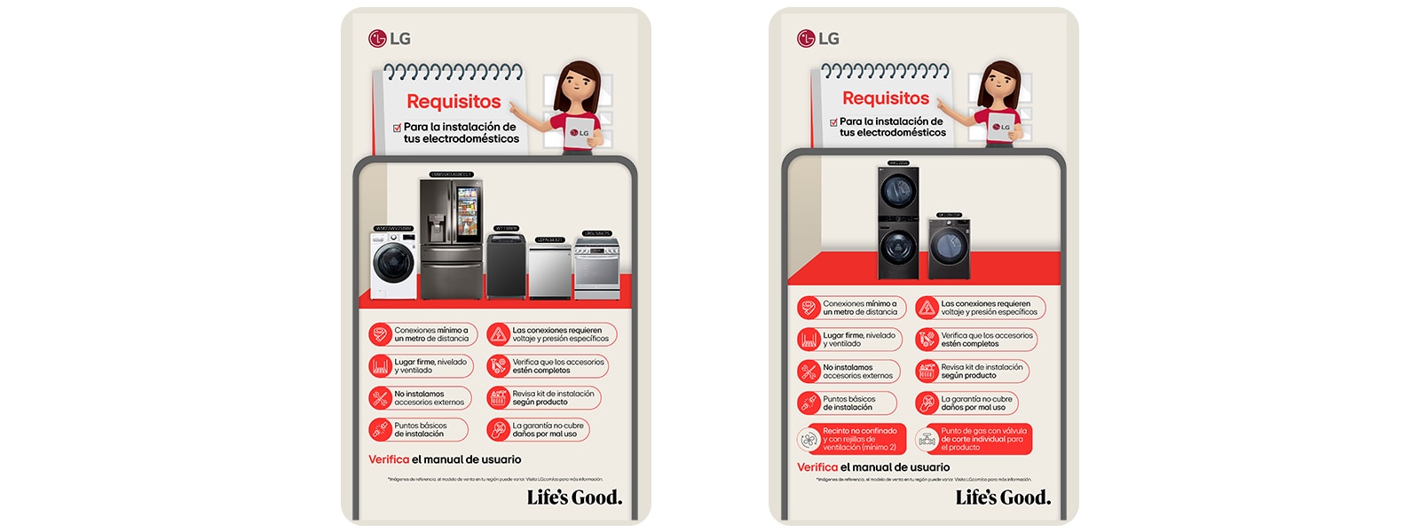 Requisitos de Instalación de productos LG Colombia