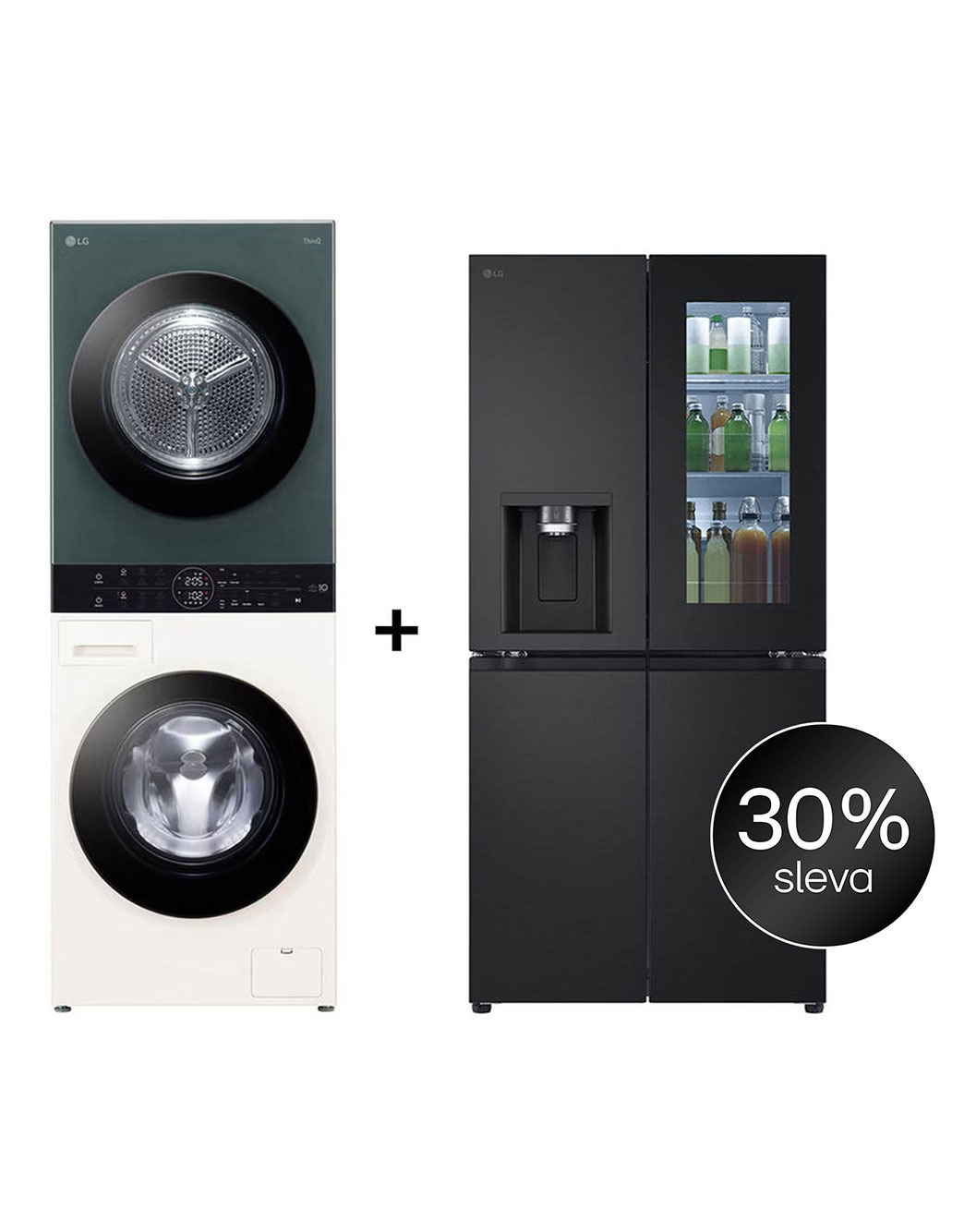 SET | LG Pračka + Sušička WT1210EGF a lednice GMG860EPBE | LG CZ