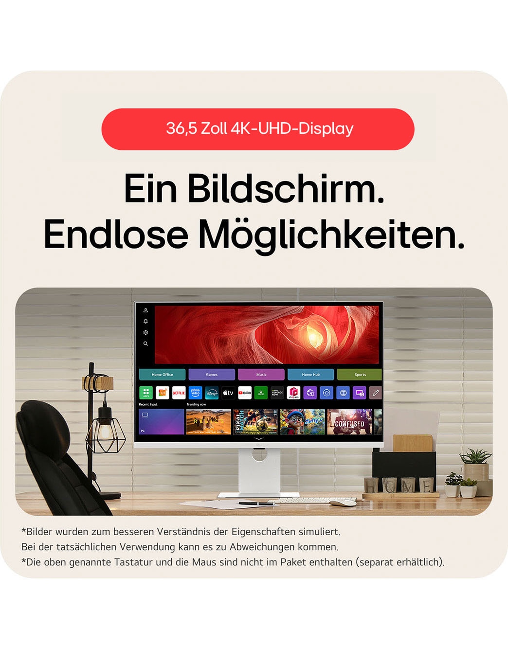 LG 36,5-Zoll-IPS-Smart-Monitor mit 4K UHD und webOS - 37U730SA-W.AEU ...