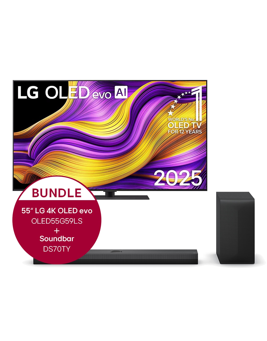 55 Zoll LG OLED evo AI G5 4K Smart TV + 3.1.1 Kanal LG TV Soundbar ...