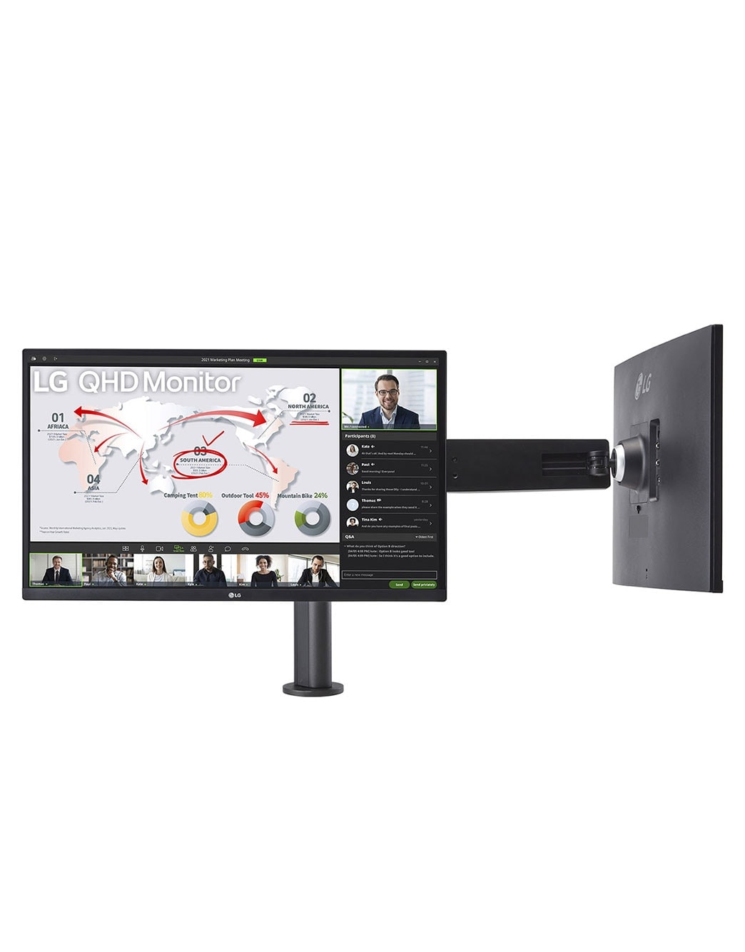 Ergo-Dual-QHD-Monitor 27 Zoll und Daisy Chain - 27QP88DP-BS | LG DE