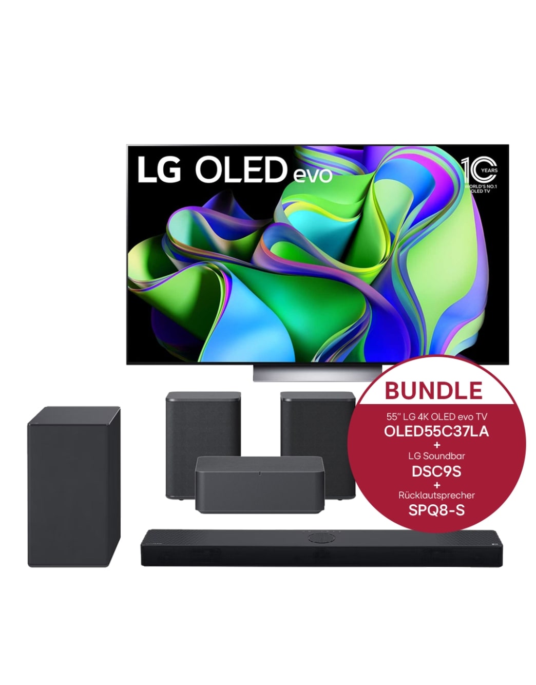 55'' LG 4K OLED evo TV C3 & 3.1.3 Dolby Atmos® Soundbar mit 400 Watt ...