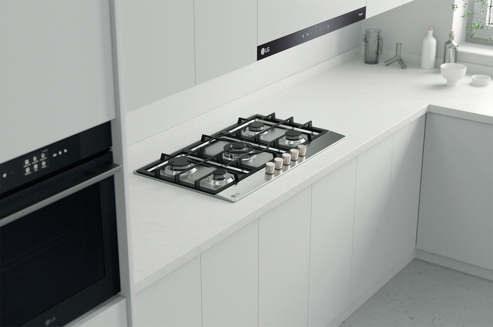 LG Gas Cooktop 5 Burners 90 cm Stainless - CG5Z3626S | LG EG