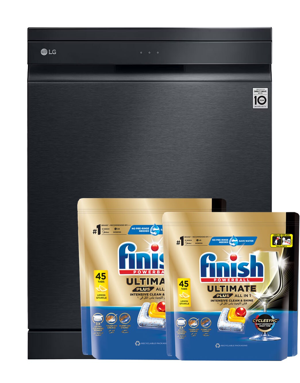QuadWash™ Dishwasher 14 persons Black - DFC335HM | LG EG_EN