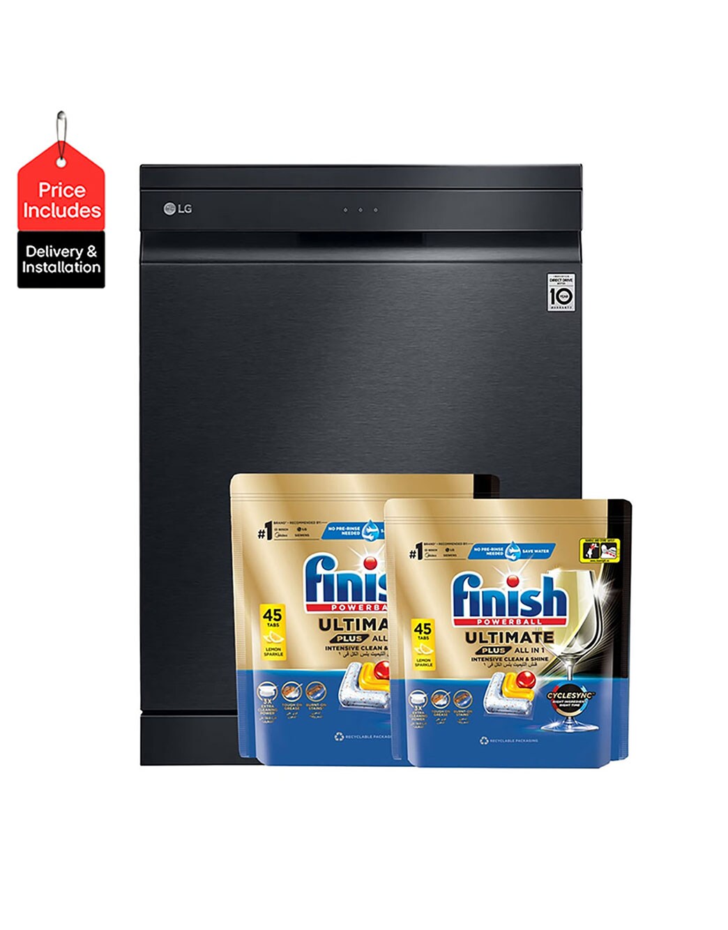 QuadWash™ Dishwasher 14 persons Black - DFC335HM | LG EG