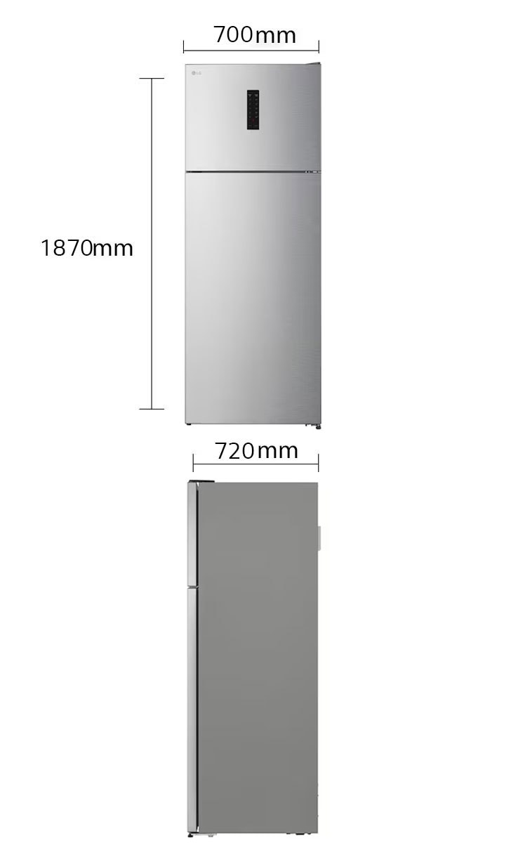 450L Top Freezer Refrigerator Silver | LG Egypt