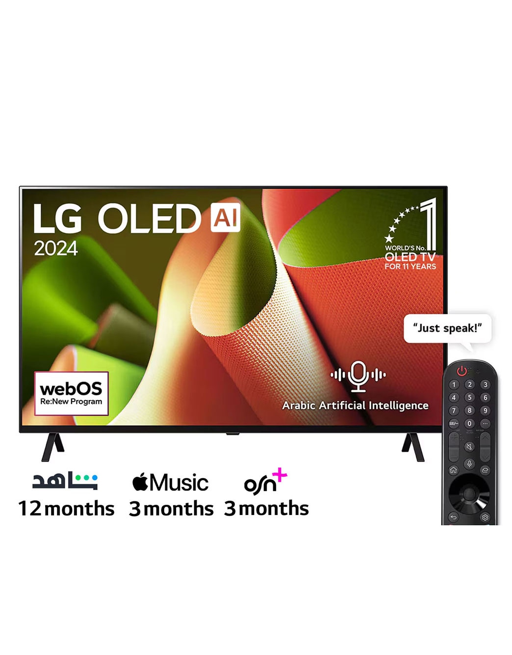 55 Inch LG OLED AI B4 4K Smart TV AI Magic remote Dolby Vision webOS24 (2024) - OLED55B46LA | LG EG