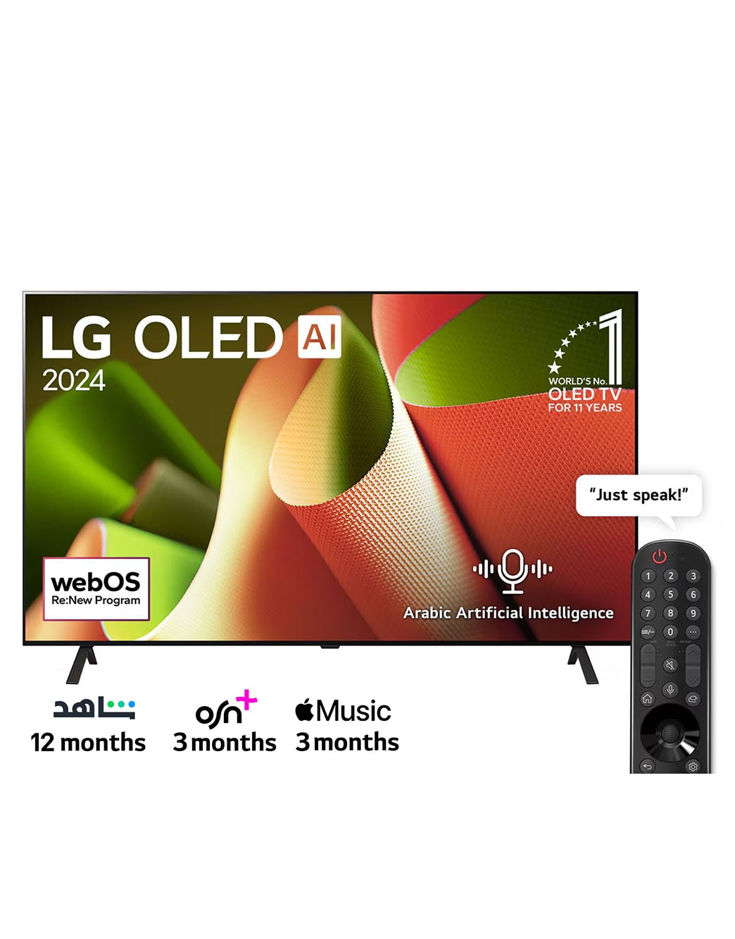77 Inch LG OLED AI B4 4K Smart TV AI Magic remote Dolby Vision webOS24 (2024) - OLED77B46LA | LG EG