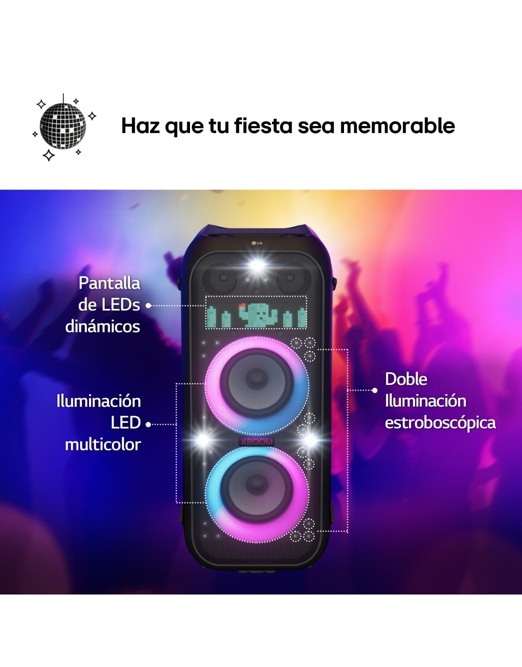 Altavoz Bluetooth LG XBOOM XL9T Sonido potente de 1000 vatios | LG ES