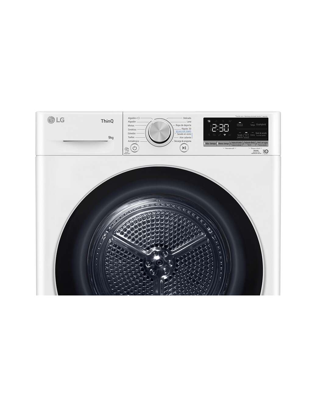 Secadora 9kg, C, con Bomba de calor Dual Inverter, Blanca, Serie 900 - RH90V9AV3N | LG ES