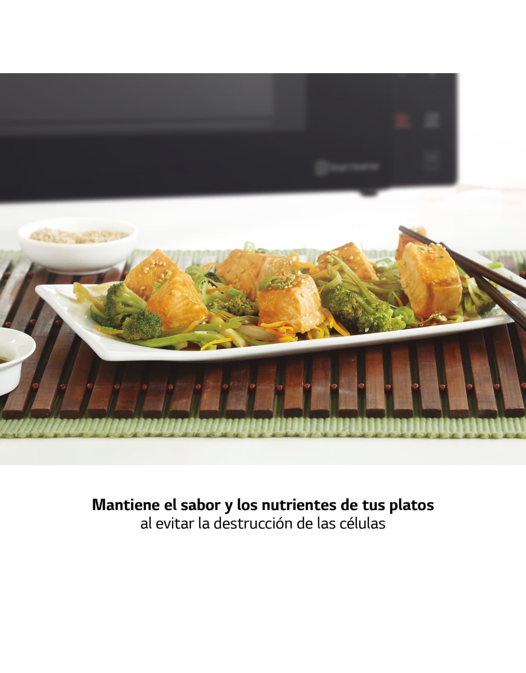 Microondas Grill Negro Smart Inverter 1000W de 23 litros - MH6336GIB | LG ES