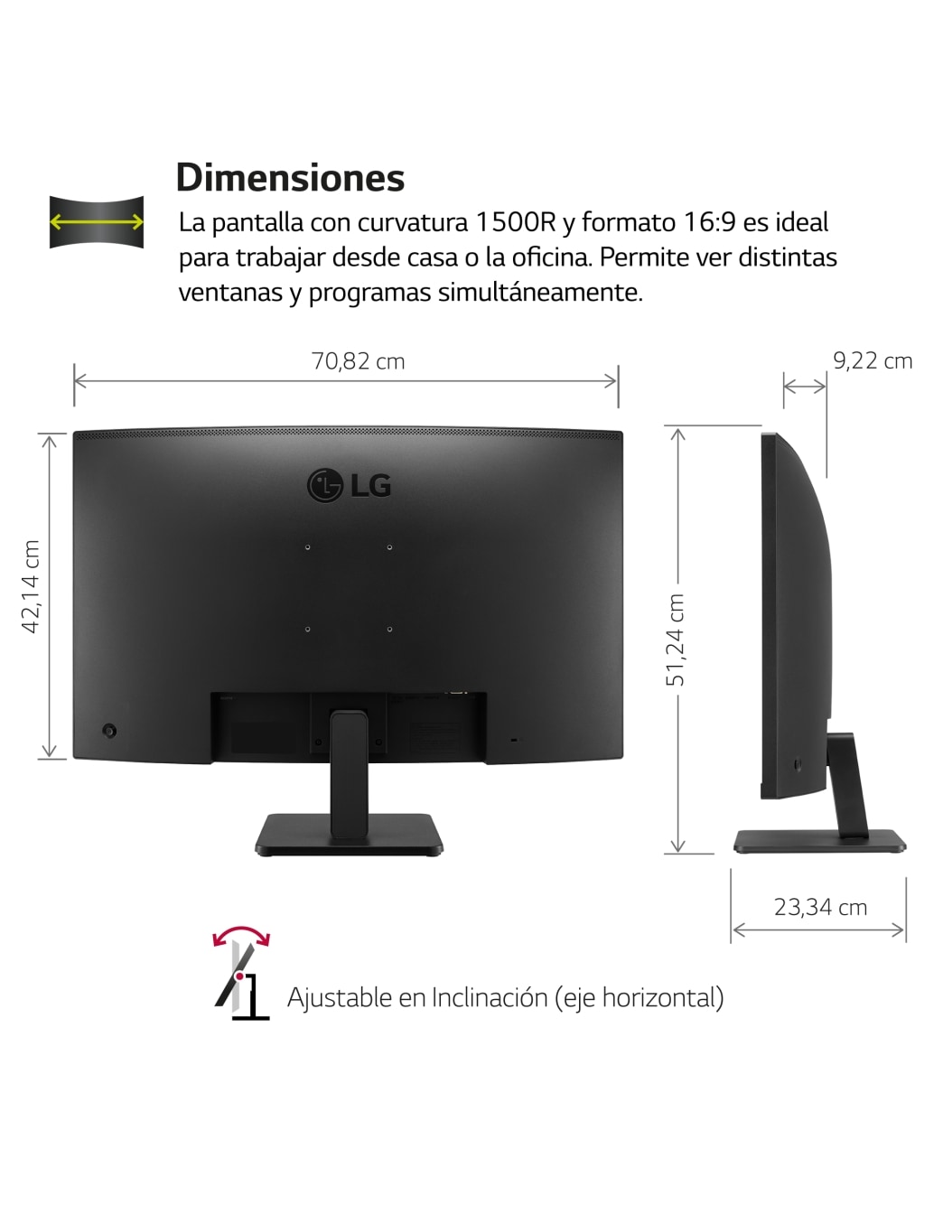 Monitor LG Panel VA: 1920 x 1080, 250 cd/m², 3000:1, diag. FreeSync ...