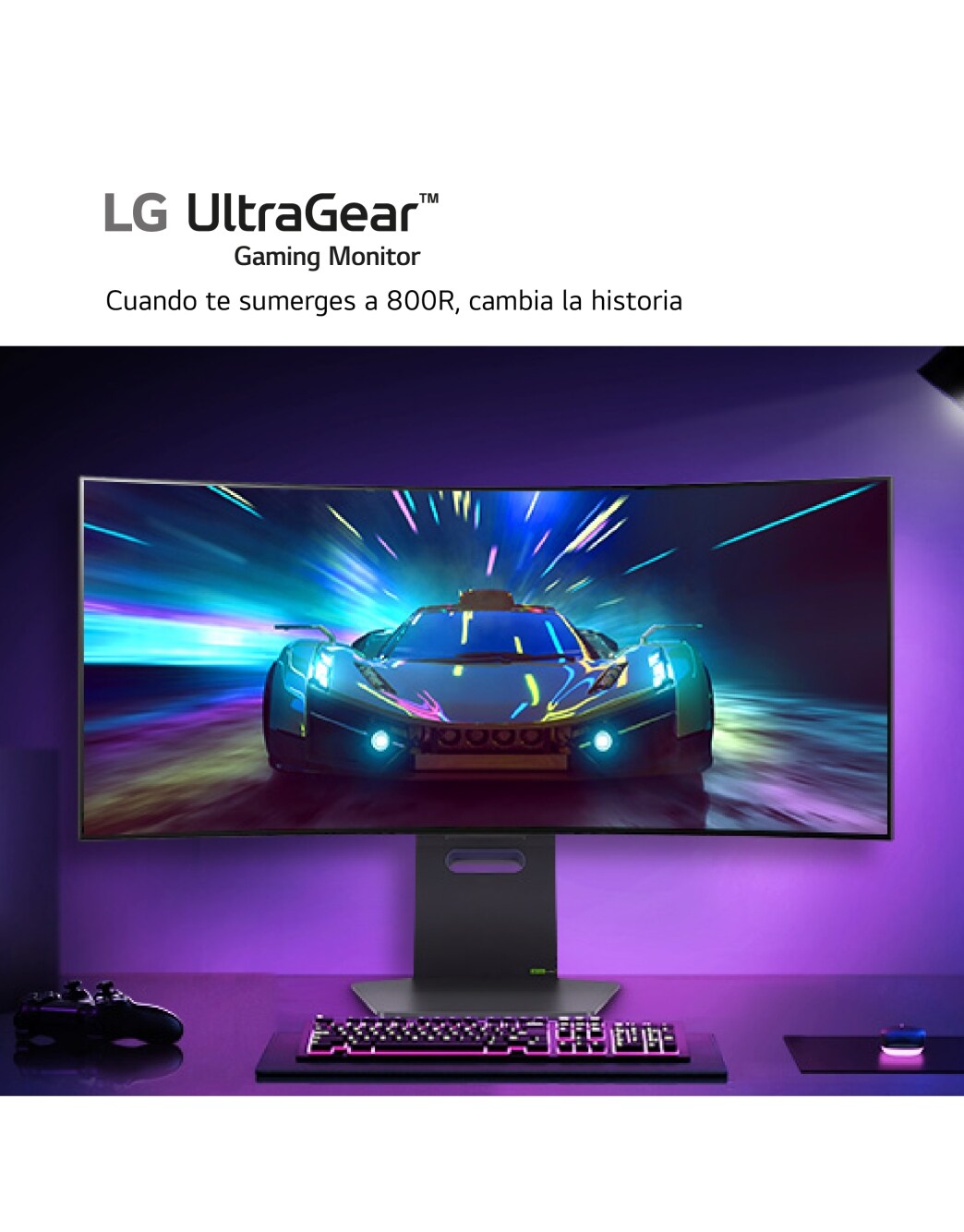 Monitor OLED UltraGear curvo 800R en formato 21:9, 3440 x 1440, WQHD ...