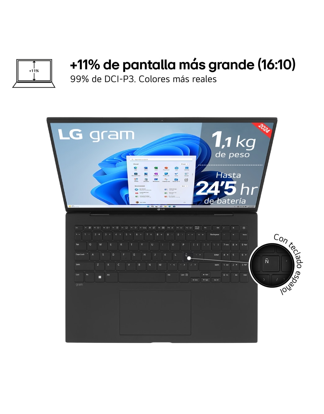 LG gram 16Z90S Windows 11 Home + LG +view 16MR70/ Monitor portátil ...